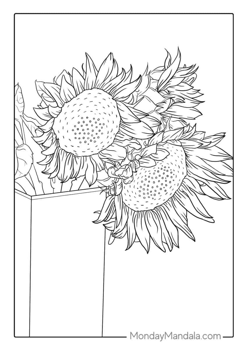 59 Sunflower Coloring Pages (Free PDF Printables)