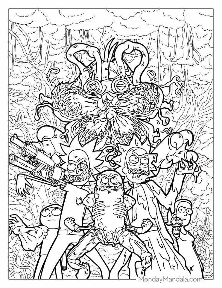 37 Rick and Morty Coloring Pages (Free PDF Printables)