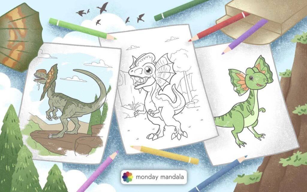 20 Dilophosaurus Coloring Pages (Free PDF Printables)