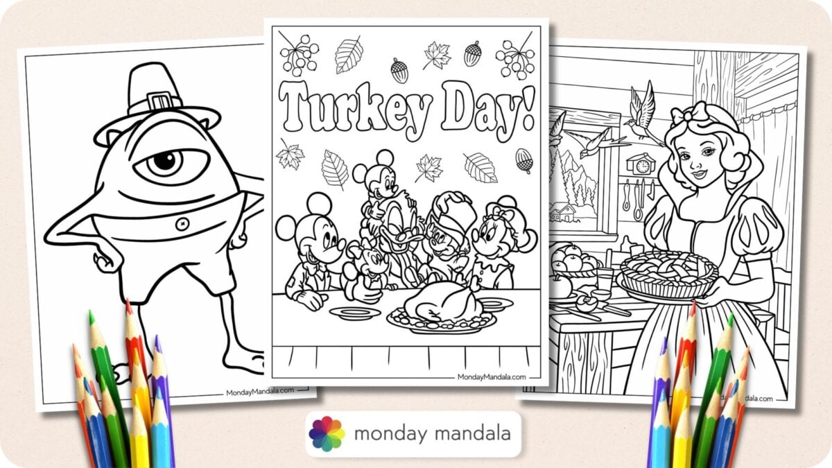 28 Disney Thanksgiving Coloring Pages (Free Printables)