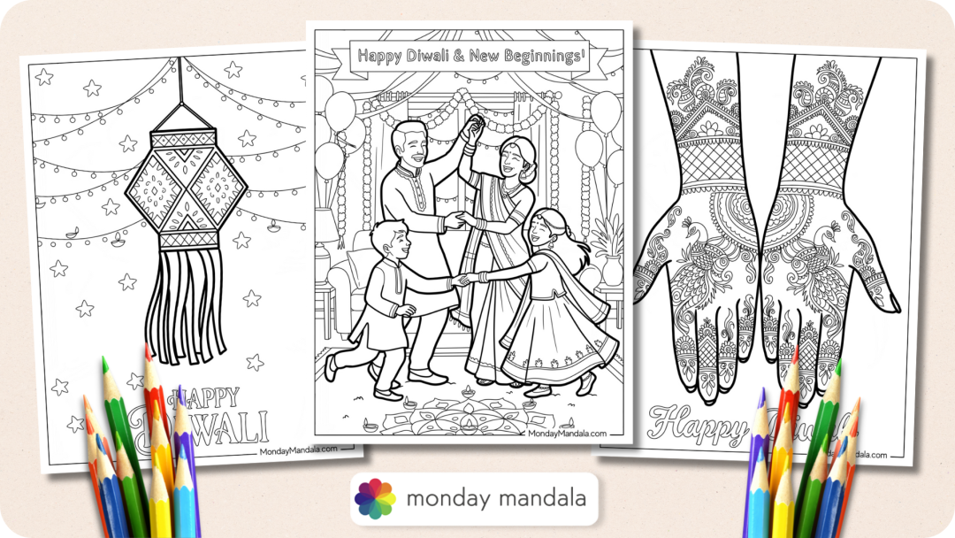 20 Diwali Coloring Pages (Free PDF Printables)