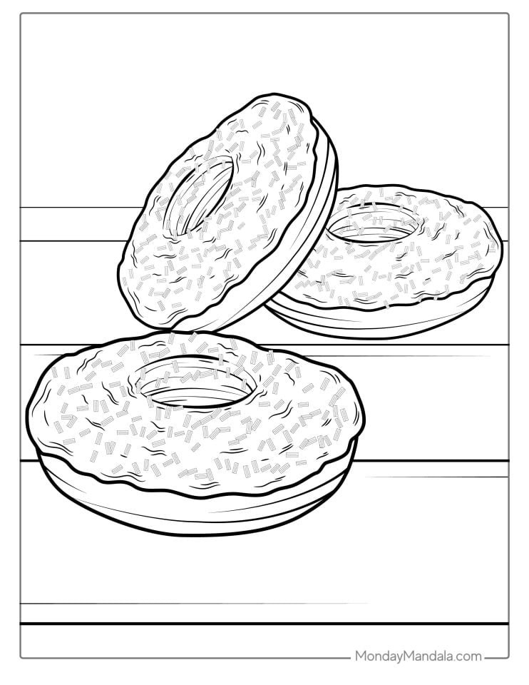30 Food Coloring Pages (Free PDF Printables)