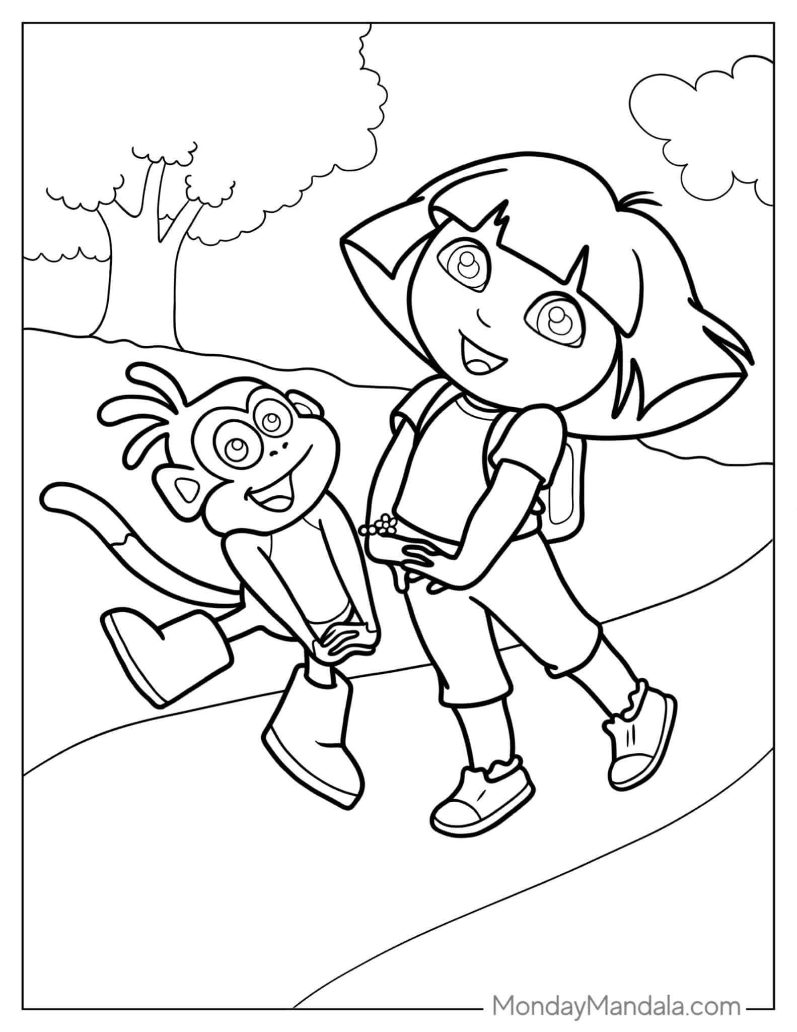36 Dora The Explorer Coloring Pages (Free PDF Printables)