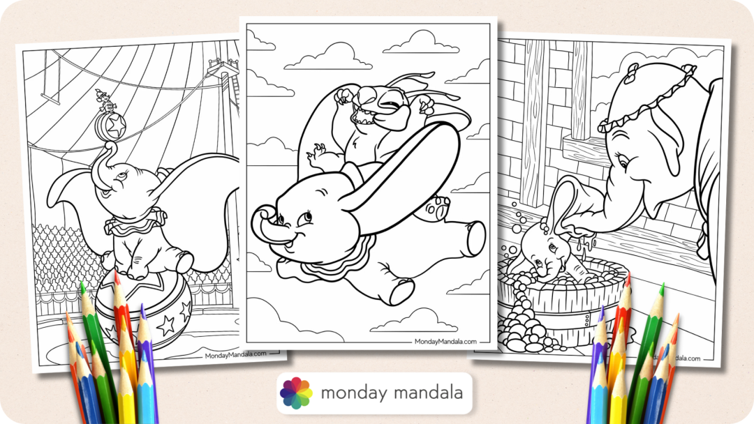 20 Dumbo Coloring Pages (Free PDF Printables)