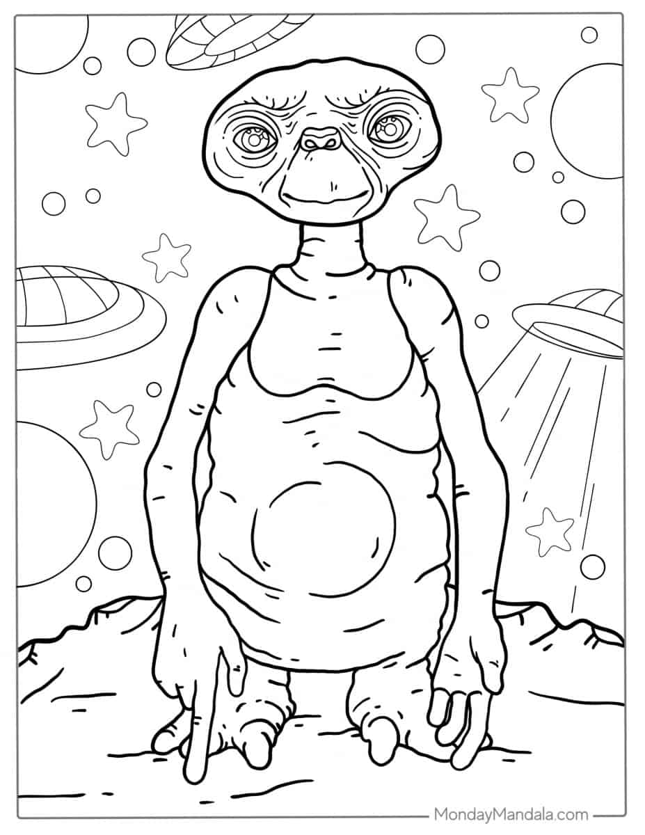 20 Alien Coloring Pages (Free PDF Printables)
