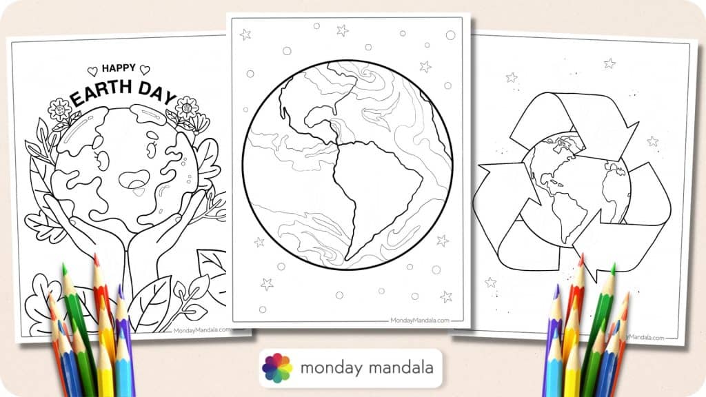 20 Earth Coloring Pages (Free PDF Printables