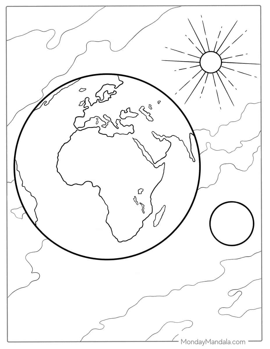 20 Earth Coloring Pages (Free PDF Printables