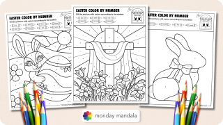 Easter Color By Number Printables (20 Free PDFs)