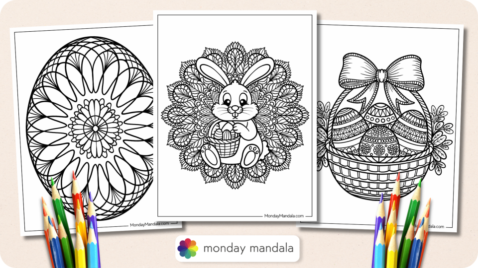 20 Easter Mandala Coloring Pages (Free PDF Printables)