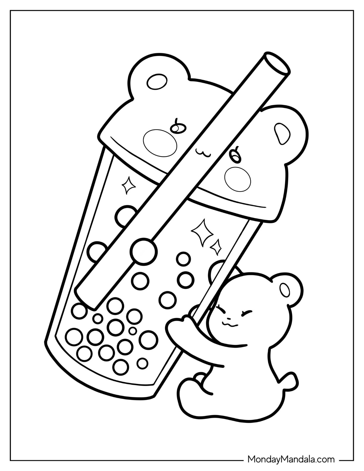 Bubble Tea Coloring Pages Printable