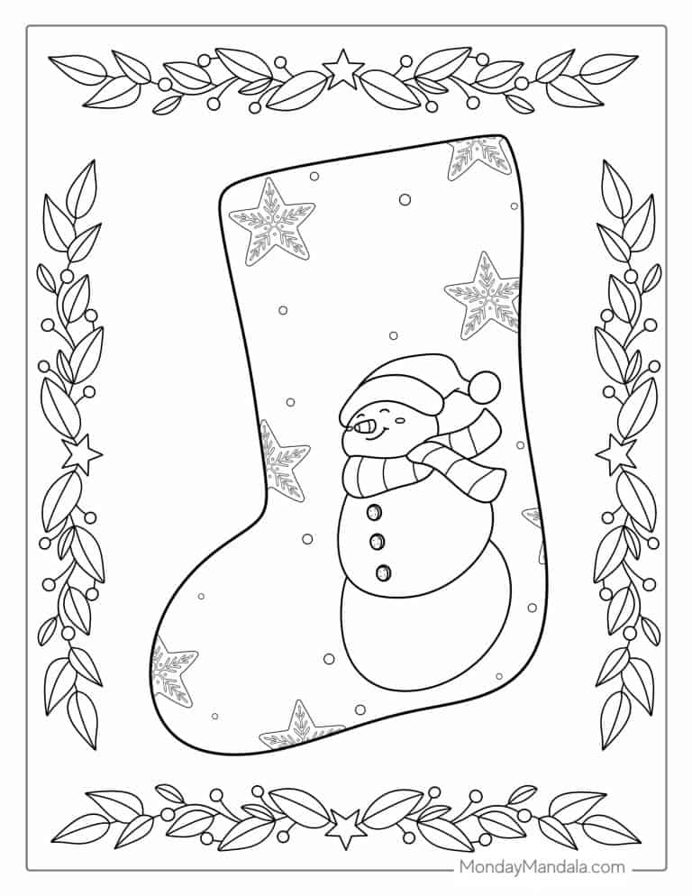 26 Christmas Stocking Coloring Pages (Free Printables)