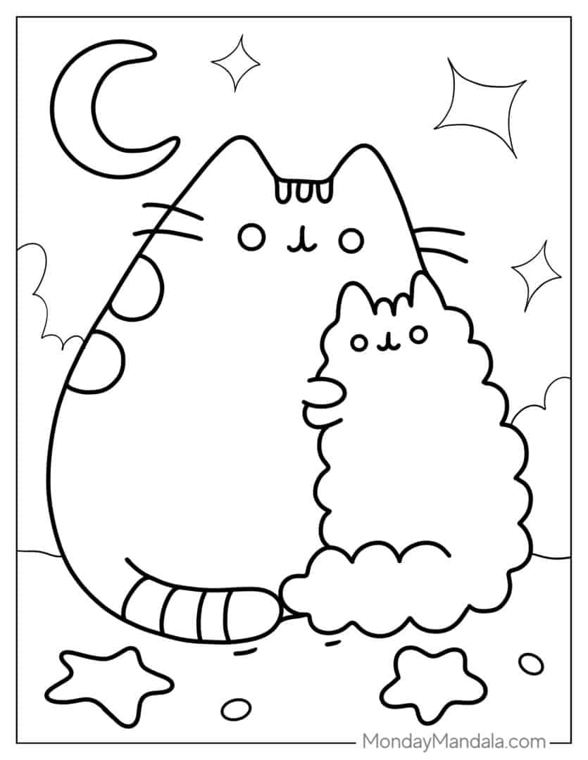 48 Pusheen Coloring Pages (Free PDF Printables)