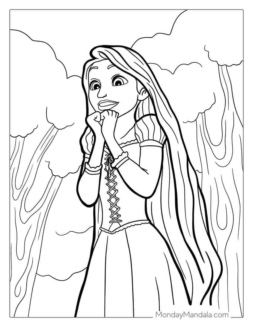 20 Tangled Coloring Pages (Free PDF Printables)