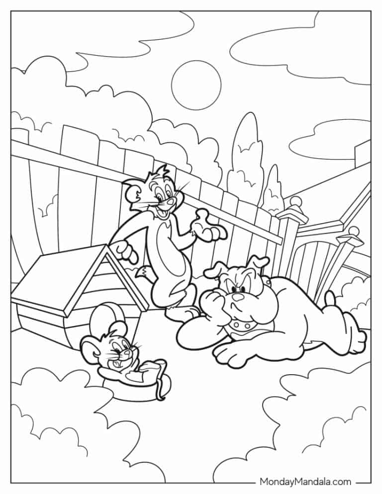 24 Tom and Jerry Coloring Pages (Free PDF Printables)