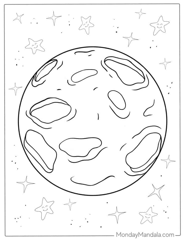 26 Moon Coloring Pages (Free PDF Printables)