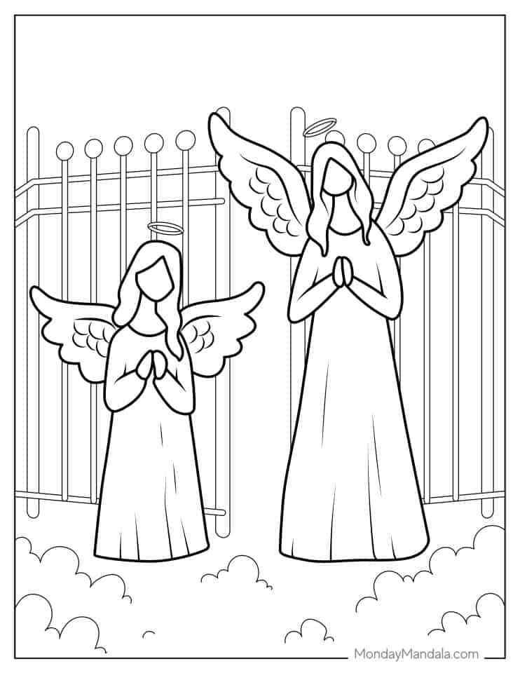 42 Angel Coloring Pages (Free PDF Printables)