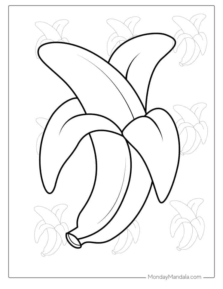 35 Banana Coloring Pages (Free PDF Printables)