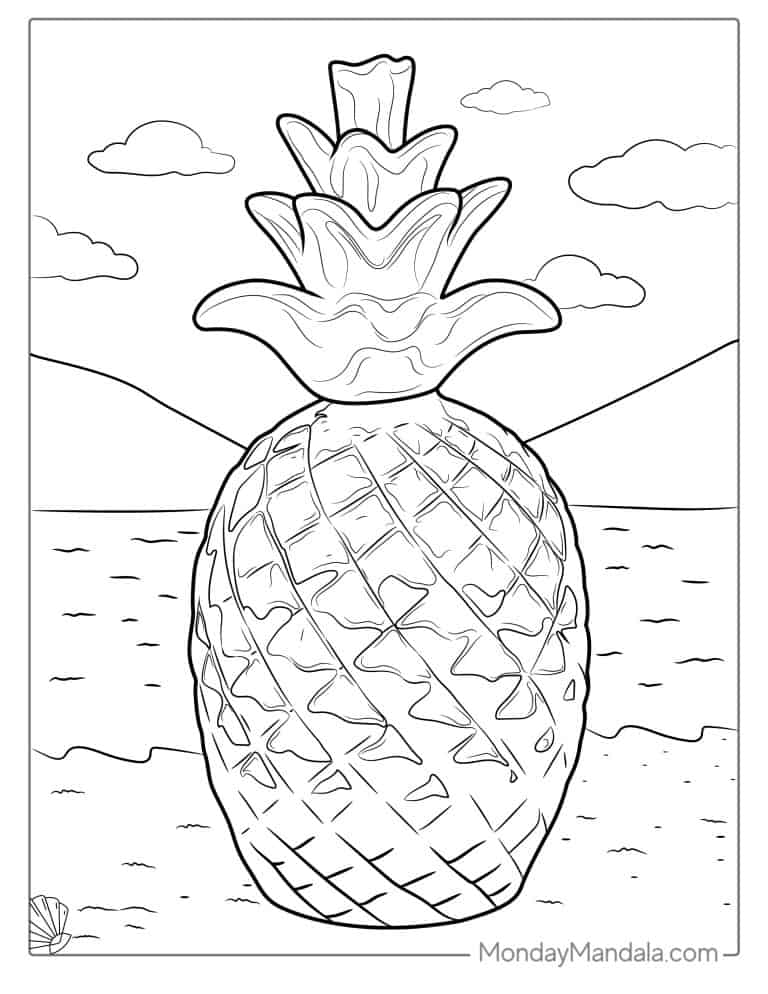 32 Pineapple Coloring Page (Free PDF Printables)