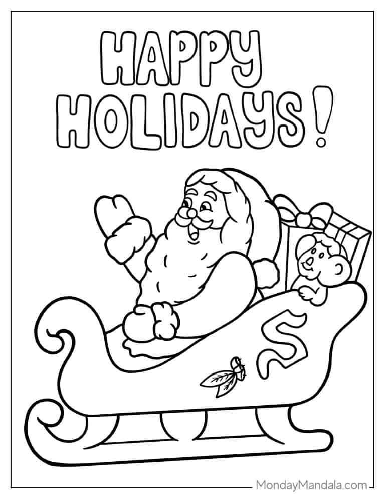 94 Santa Coloring Pages (Free PDF Printables)