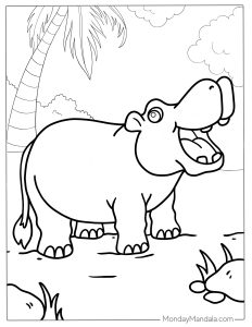 22 Hippo Coloring Pages (Free PDF Printables)