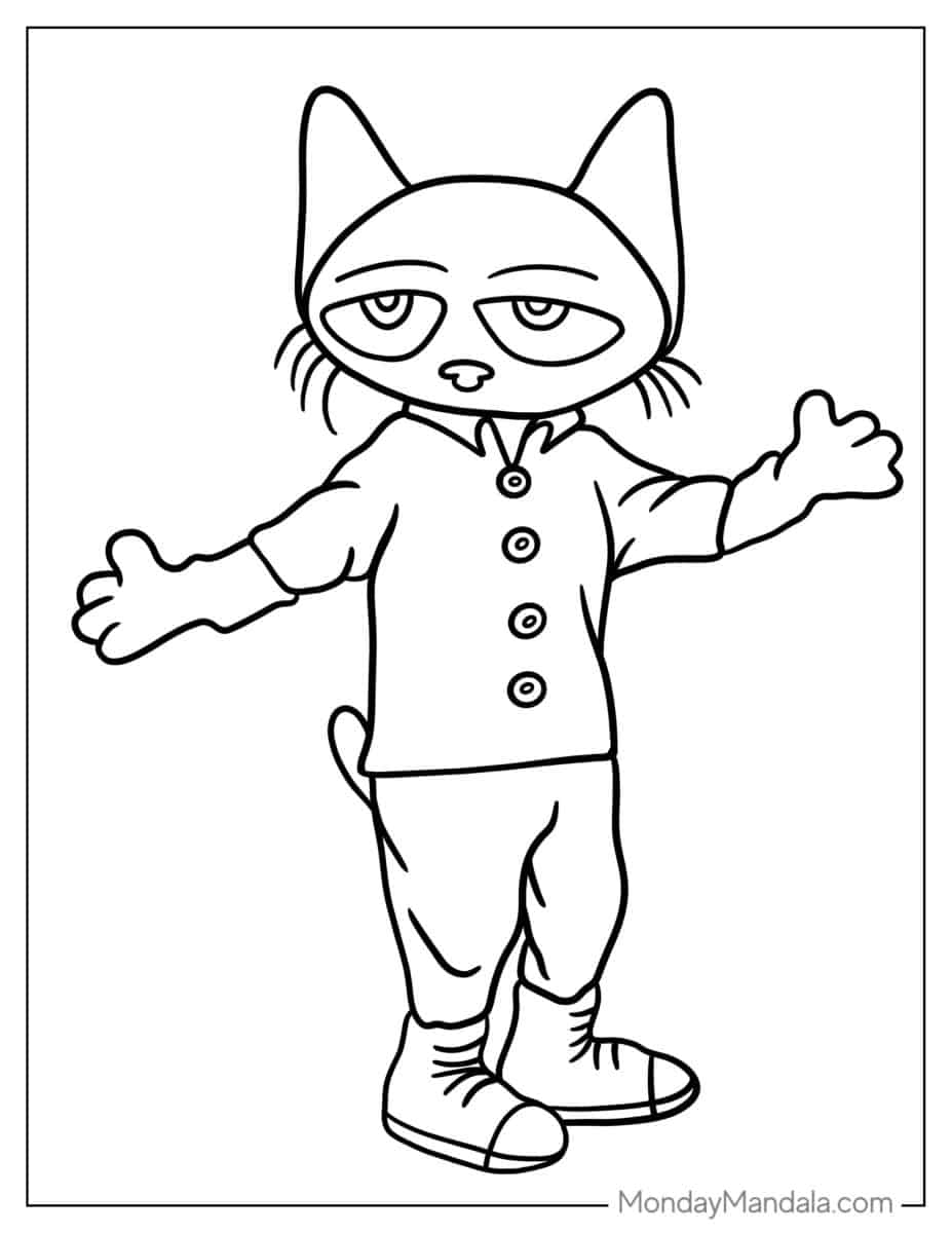 22 Pete The Cat Coloring Pages (Free PDF Printables)