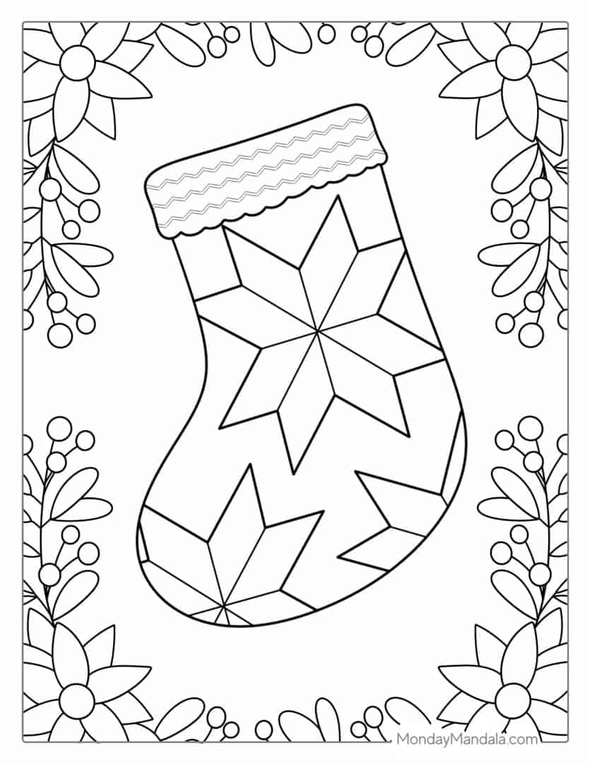 26 Christmas Stocking Coloring Pages (Free Printables)