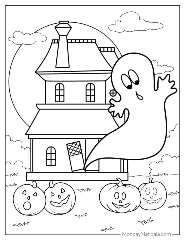 30 Ghost Coloring Pages (Free PDF Printables)