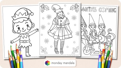 50 Elf Coloring Pages (Free PDF PRintables)