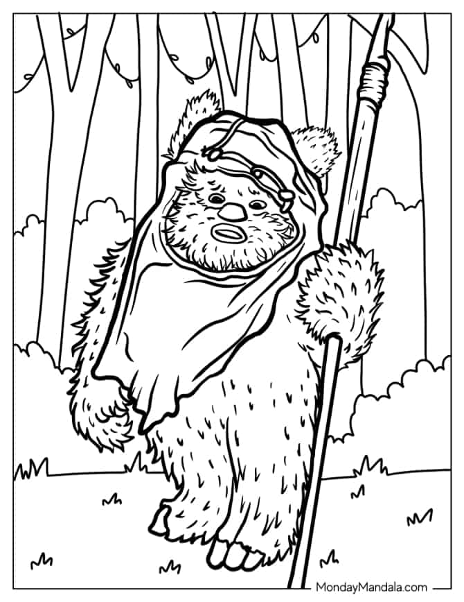 Star Wars Ewok Coloring Pages