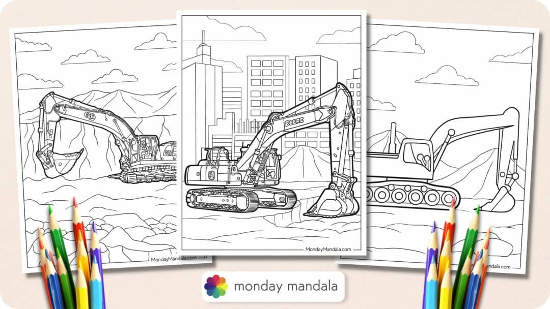 26 Excavator Coloring Pages (Free PDF Printables)