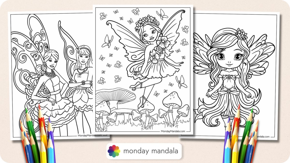 34 Fairy Coloring Pages (Free PDF Printables)