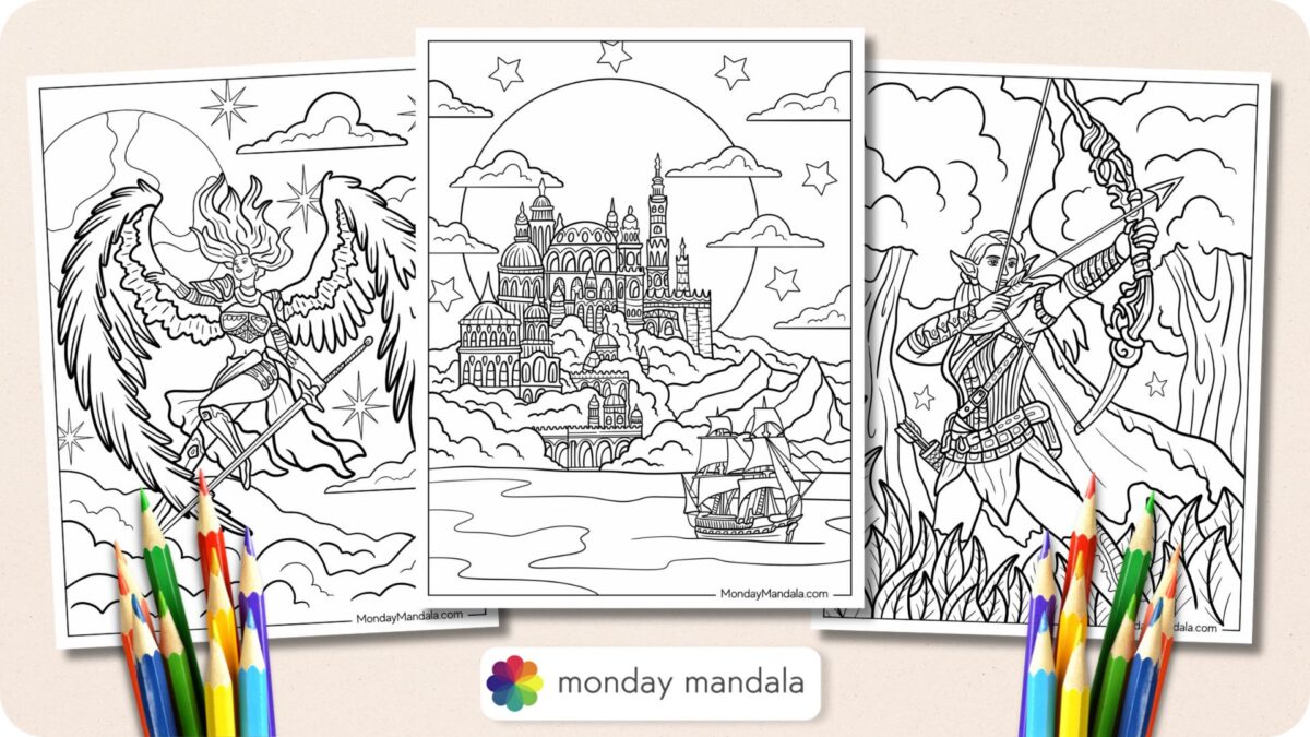 20 Fantasy Coloring Pages (Free PDF Printables)