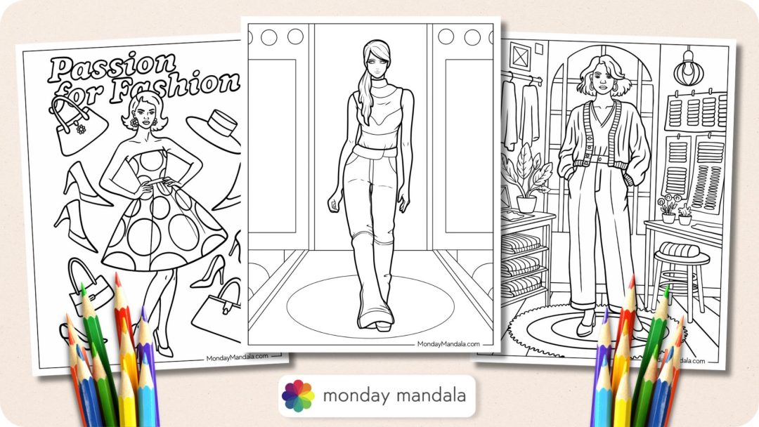 30 Fashion Coloring Pages (Free PDF Printables)