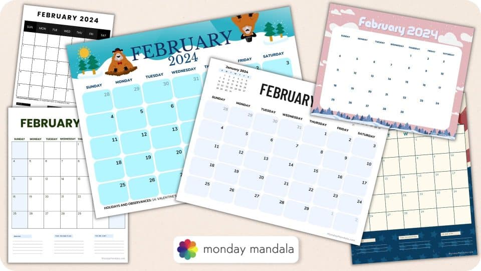 52 February 2024 Calendars (Free PDF Printables)