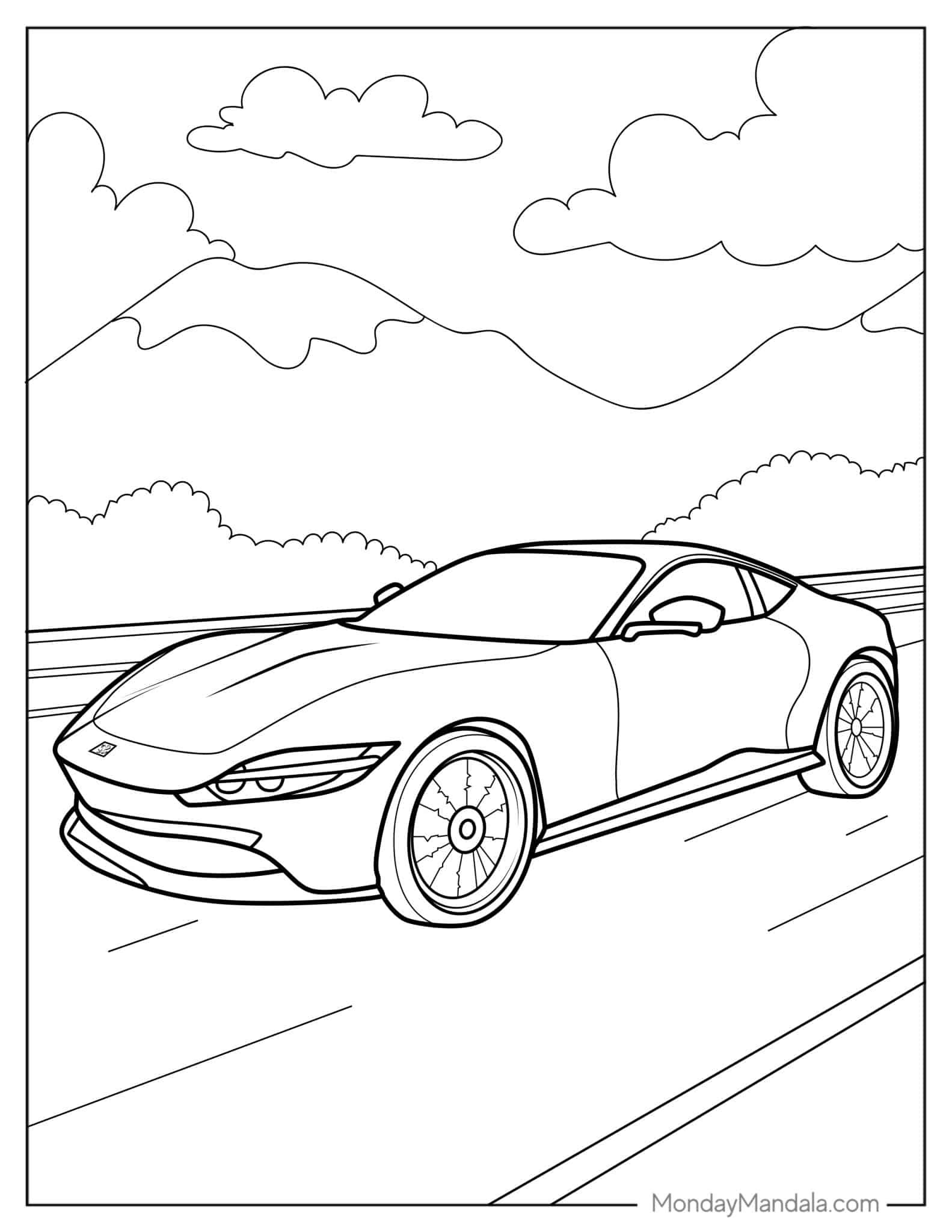20 Ferrari Coloring Pages (Free PDF Printables)