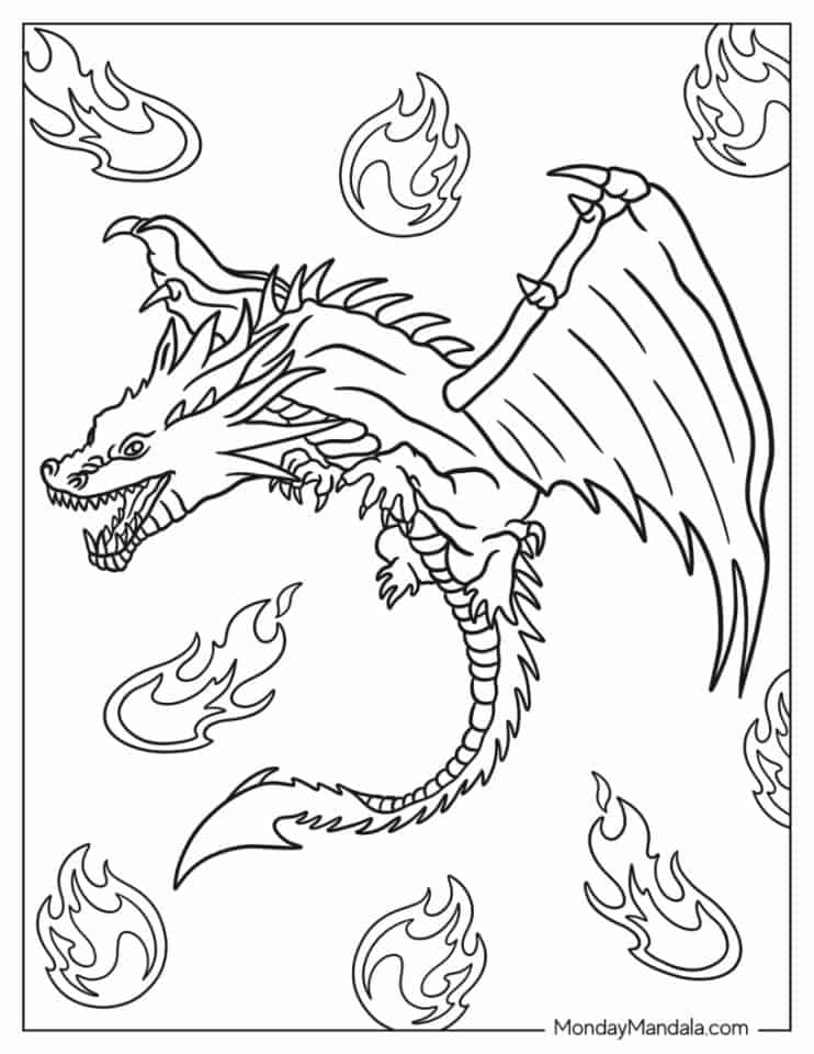 52 Dragon Coloring Pages (Free PDF Printables)