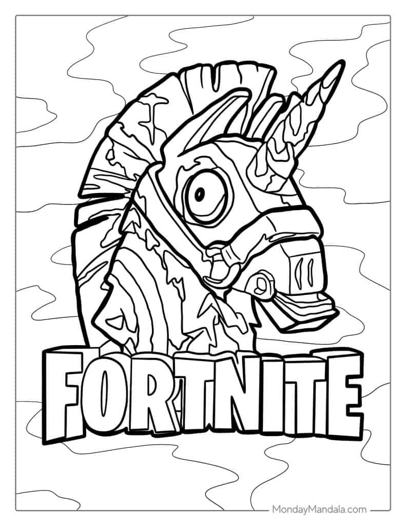 Fortnite Llama Coloring Page Printable