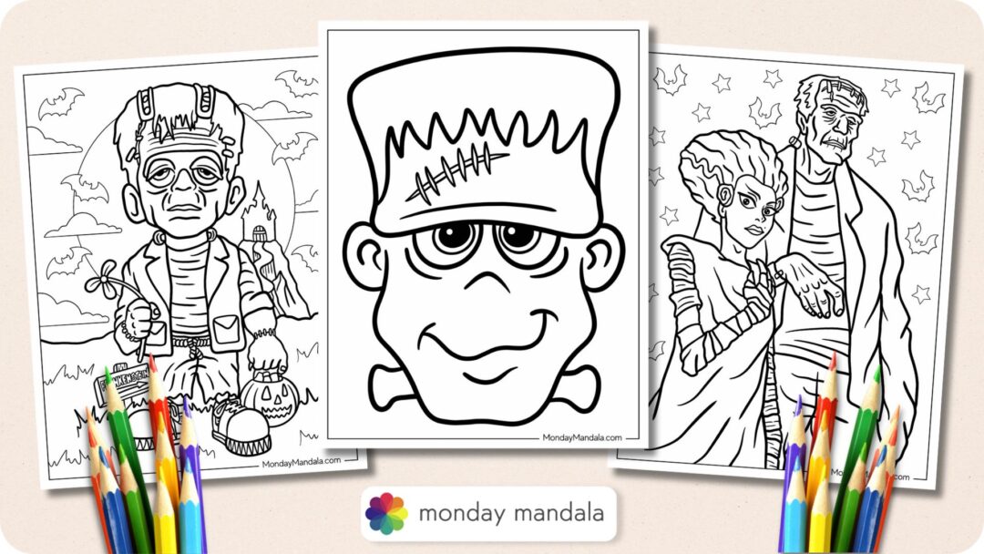 20 Frankenstein Coloring Pages (Free PDF Printables)