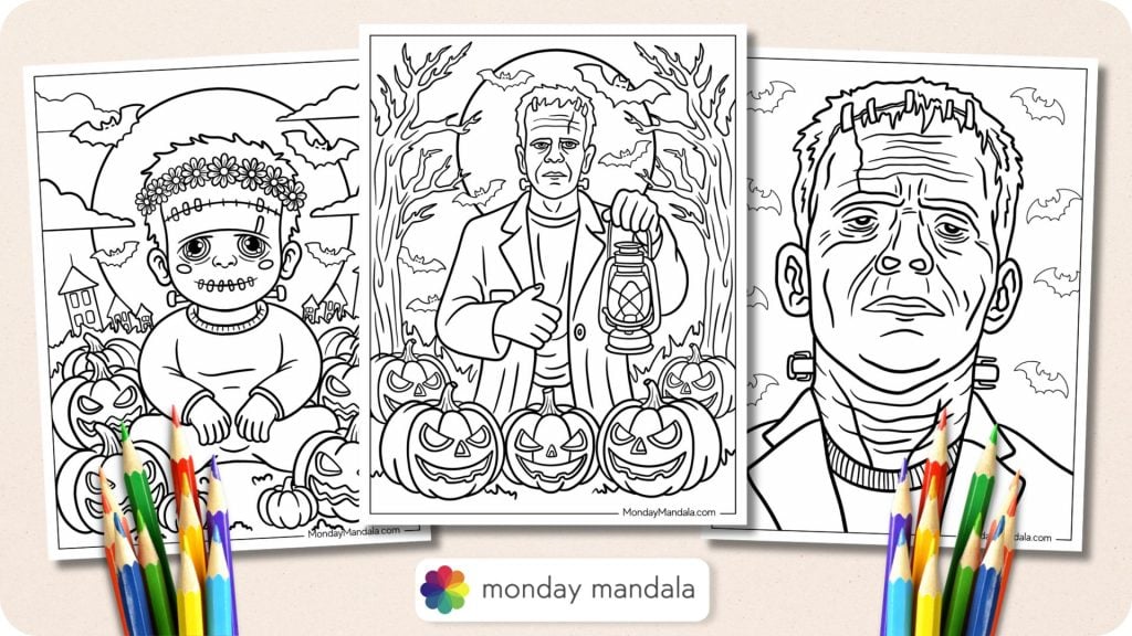 33 Frankenstein Coloring Pages (Free PDF Printables)