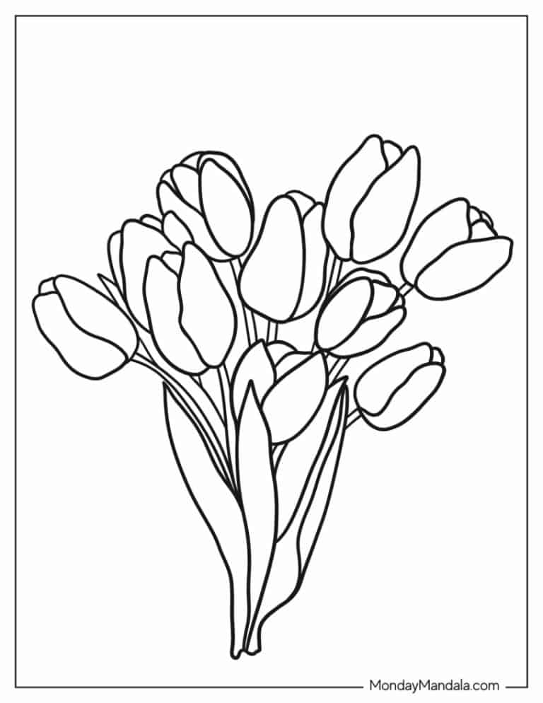 38 Tulip Coloring Pages (Free PDF Printables)
