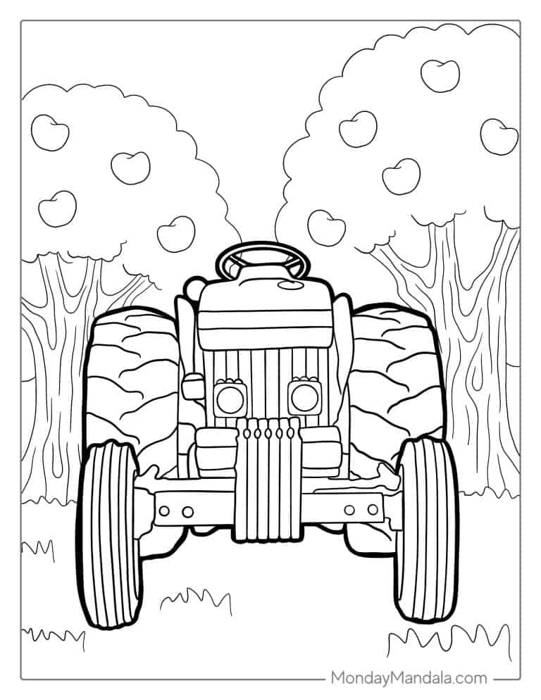 40 Tractor Coloring Pages (Free PDF Printables)