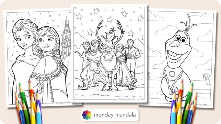30 Frozen Coloring Pages (Free PDF Printables)