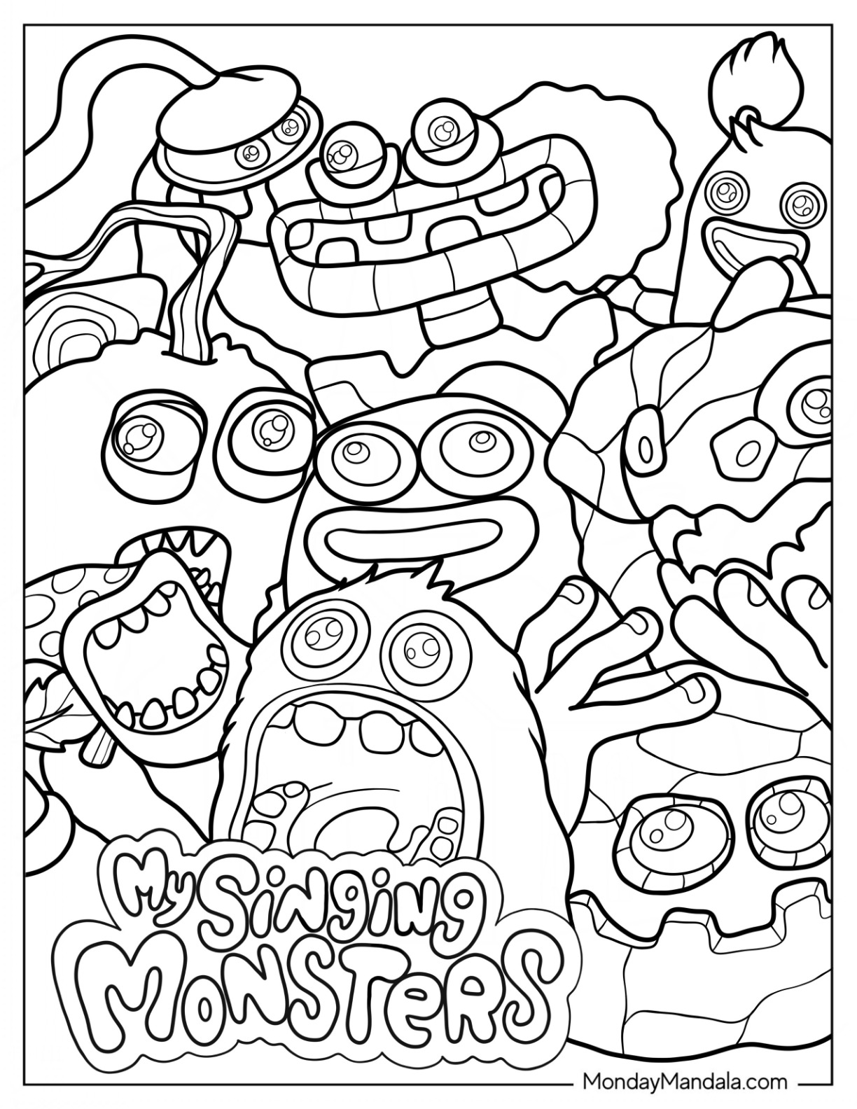 My Singing Monsters Coloring Pages Sketch Coloring Page