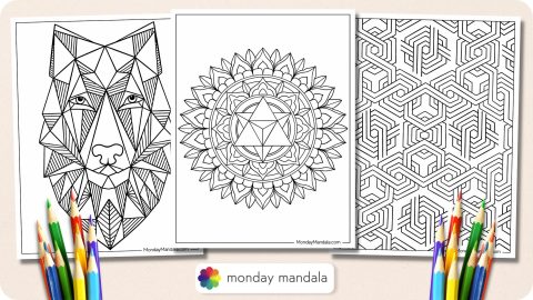 20 Geometric Coloring Pages (Free PDF Printables)
