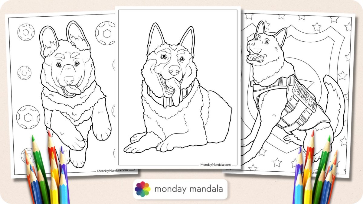 20 German Shepherd Coloring Pages (Free PDF Printables)