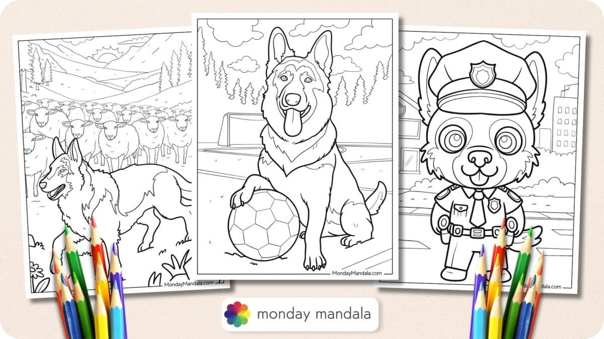 39 German Shepherd Coloring Pages (Free PDF Printables)