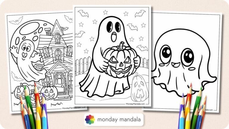 30 Ghost Coloring Pages (Free PDF Printables)