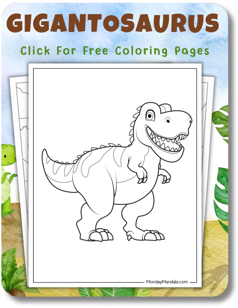 400 Dinosaur Coloring Pages (Free PDF Printables)