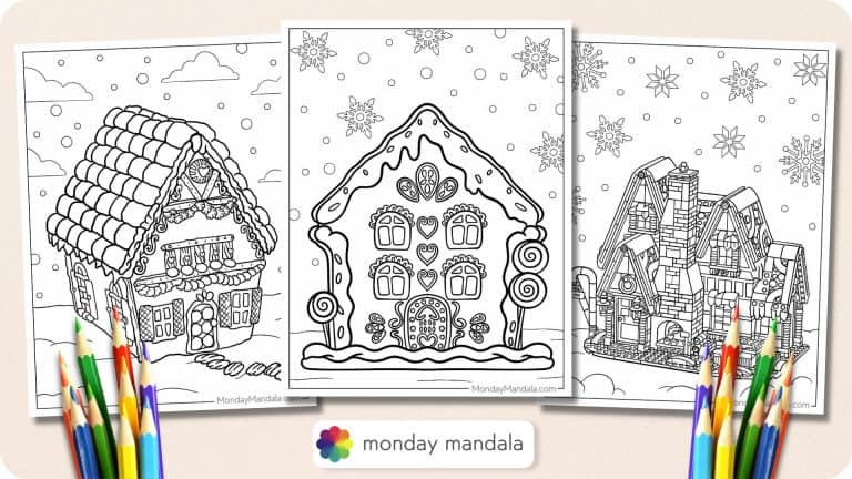 40 Gingerbread House Coloring Pages (Free PDF Printables)