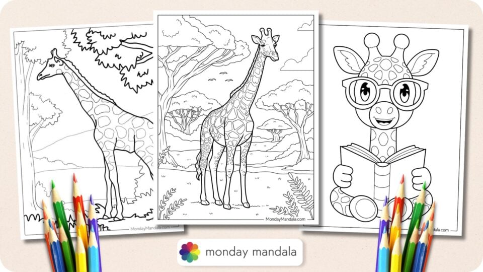 41 Giraffe Coloring Pages (Free PDF Printables)